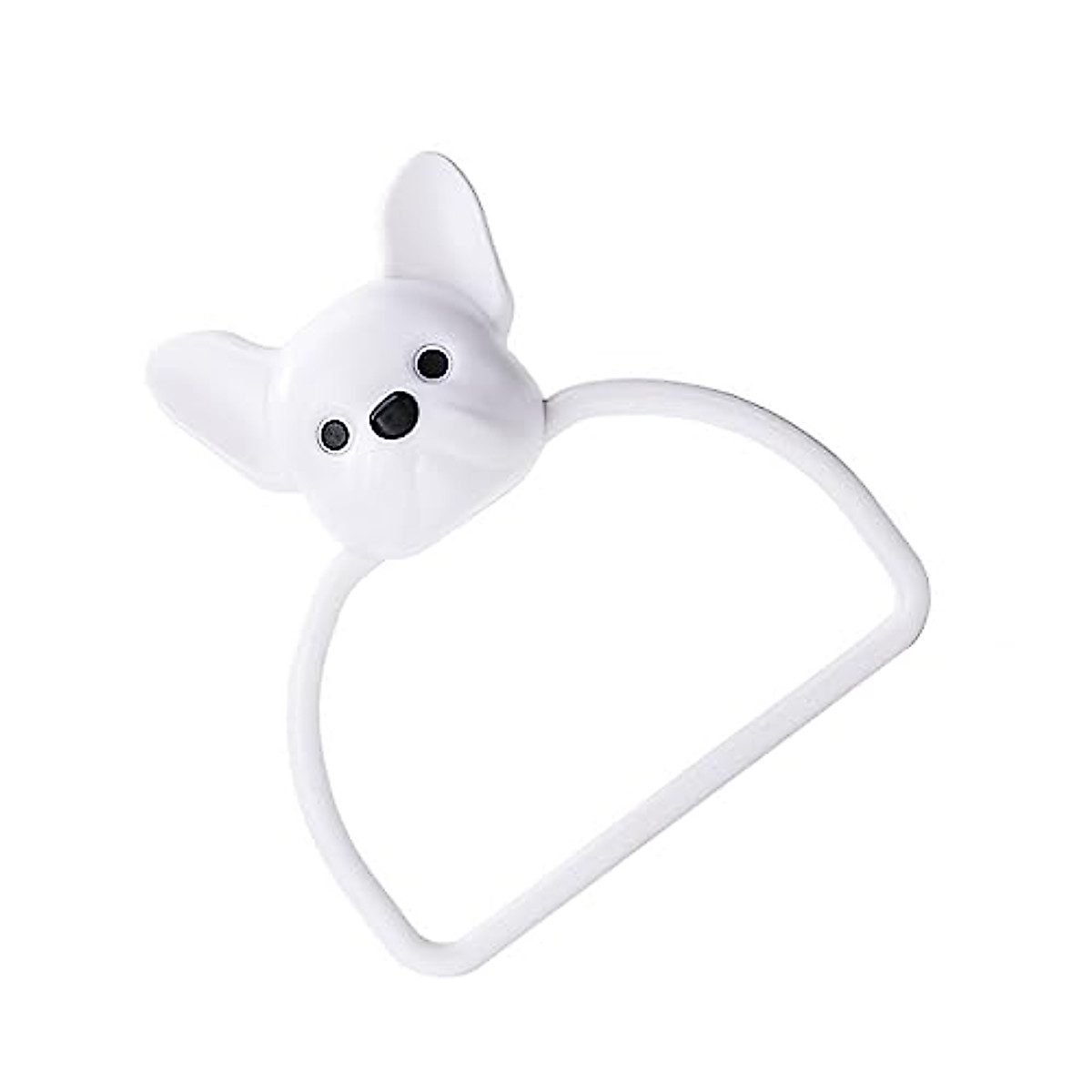 Cabilock 1pc Towel Rack Plastic Hooks for Hanging Clothes Hanger Hooks Hanger Hooks for Plastic Hangers Countertop Towel Ring Hand Towel Holder Tower Rack Abs White Punch Free Ring Cute