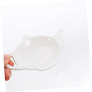 LIFKOME 3pcs Tea Bag Saucer Ceramic Coasters Mini Containers Ceramic Teapot Stir Spoon Rest Tea Holder for Tea Bags Organizer Teabag Tray Tea Spoon Rest Ceramic Teabag Holder Tea Bag Rest