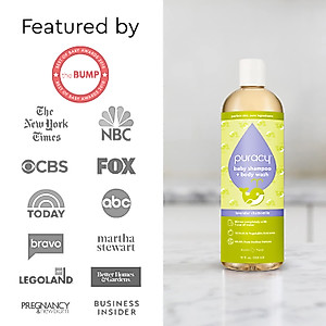 Puracy Baby Shampoo & Body Wash for Children - Pure Ingredients with 12 Fruit & Vegetable Extracts for Silky Smooth Skin, Gentle Lavender Chamomile Aroma, Baby Shampoo, Baby Body Wash 12 Oz (2-Pk)