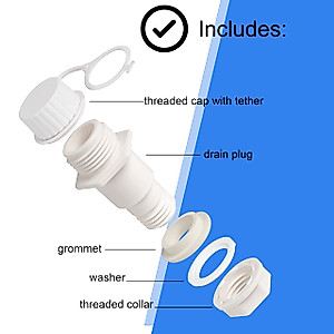 Cooler Drain Plug, Cooler Replacement Threaded Drain Plug for Igloo Cooler Ice Chest. Replacement Cooler Parts.Drain Plug Kit