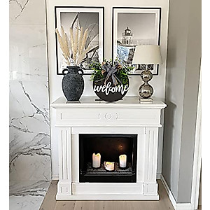 POETIC WREATH Welcome Sign Welcome Front Door Round Wood Sign Hanging Welcome Sign for Farmhouse porch Spring Welcome Sign Front Door Decoration （Blackboard welcome）