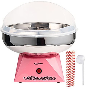 Cotton Candy Machine with Stainless Steel Bowl 2.0 - Cotton Candy Maker, 10 Cones & Sugar Scoop - Nostalgic Household Cotton Candy Machine for Kids, Birthday Party - Use with Floss Sugar, Hard Candy- By The Candery