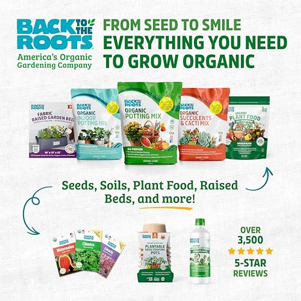 Back to the Roots Organic Seed Bundle - Herbs and Vegetables Variety Pack for Planting - Assorted Non-GMO Seed Mix for Beginner Indoor and Outdoor Gardening, (Pack of 20)