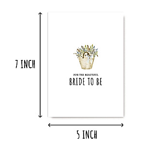 NTVShop For The Beautiful Bride To Be - Floral Basket Bride To Be Card - Bridal Shower Card - Minimal Bridal Shower Card - Valentines Card