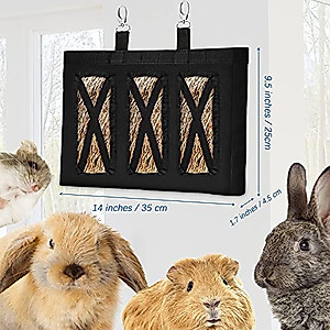 2 Pieces Rabbit Hay Feeder Bag Bunny Guinea Pig Hay Feeder Bag Pig-Pet Hay Chinchilla Hamsters Small Animals Holders Pet Supplies Feeder Food Bowl Feeder Storage Bag Hanging Feeding Device Supply