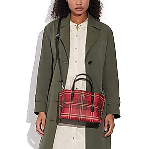 Coach Leather Mollie Tote 25, Red/Black Multi