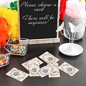 120 Pieces Scratch Off Cards for Small Business Thank You Gift Certificates Loyalty Scratch Cards and Stickers Personalized Blank Gift for Small Business Purchase (Flower Style)