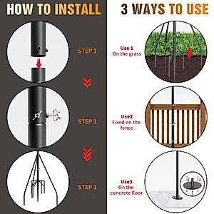 2022 Upgraded String Light Poles for Outdoor (2x10 FT) Heavy Duty Outside Light Poles Sturdy Steel Pole Stand Hooks to Hang Lights for Garden Backyard Patio Wedding Party Deck Birthday Decorations