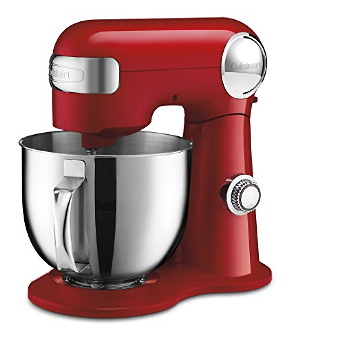 Cuisinart Stand Mixer, 12 Speed, 5.5 Quart Stainless Steel Bowl, Chef’s Whisk, Mixing Paddle, Dough Hook, Splash Guard w/ Pour Spout, Ruby Red, SM-50R, Manual