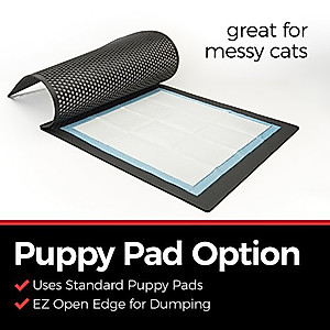 iPrimio Jumbo Cat Kitty Litter Box Trapper Mat 29x27 inches Mat Rug Traps and Catches Litter Through Large Holes, Multi-Layer Bottom Repels Urine, Perfect for Messy Cats