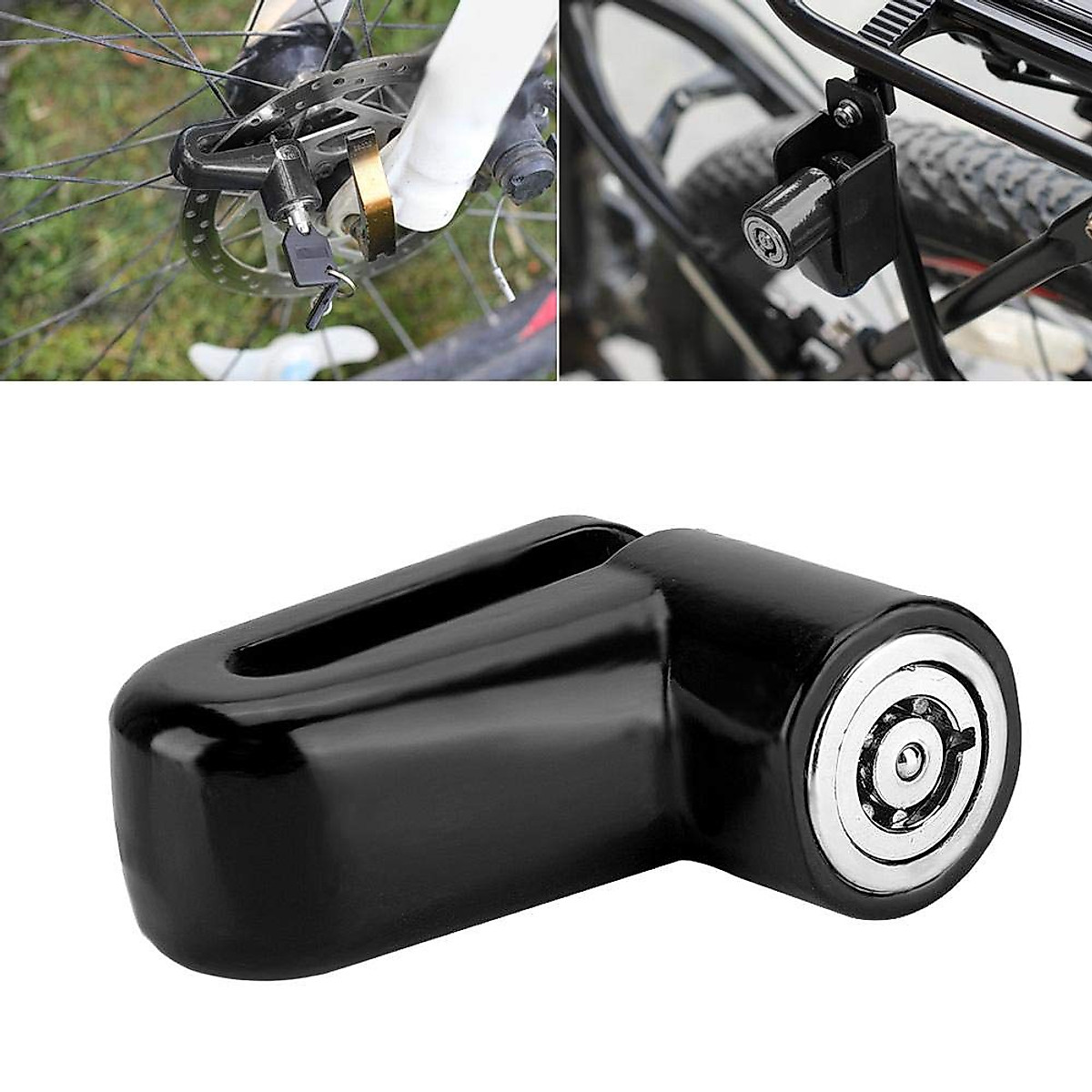 Disc Brake Lock, Heavy Duty Safety Portable Brake Lock, ABS + Metal for Motorcycle Road Bike Bicycle(Black)