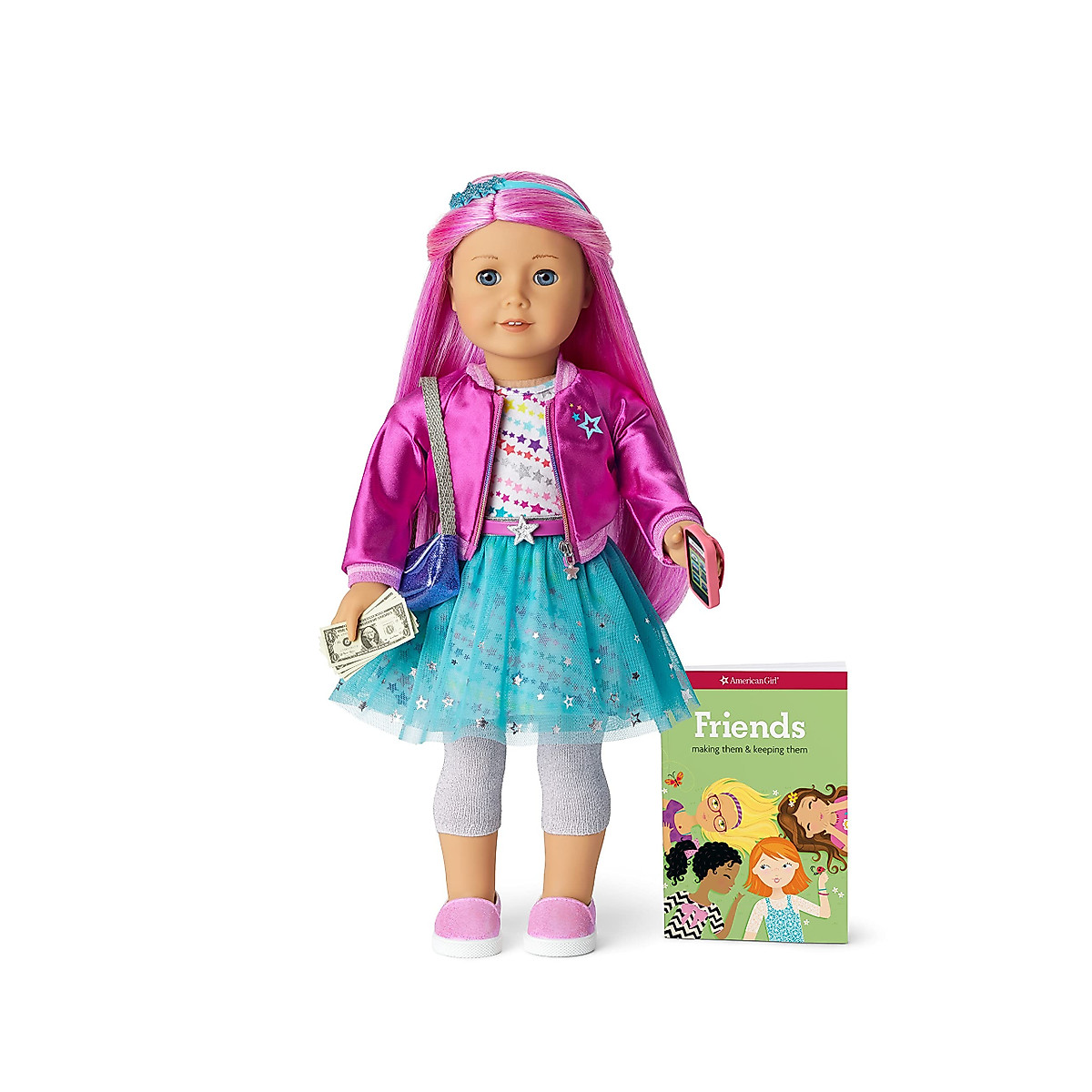 American Girl Truly Me 18-inch Doll #87 with Blue Eyes, Magenta Hair, and Lt-to-Med Skin with Warm Undertones, For Ages 6+