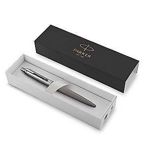 Parker Jotter XL Ballpoint Pen, Alexandra Matte Grey, Chrome Trim, Medium Point, Blue Ink, Gift Box