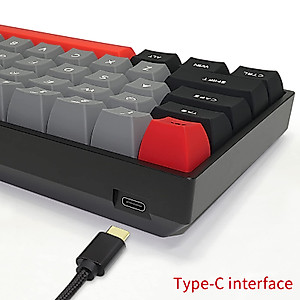 Guffercty kred GK61 60% Mechanical Keyboard 60 Percent Custom Hot Swappable Gaming Keyboard with RGB Backlit NKRO Type-C Cable for Win/PC/Mac (Gateron Optical Red, Dolch)