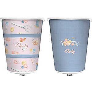 RNK Shops Personalized Sewing Time Waste Basket - Double Sided (White)