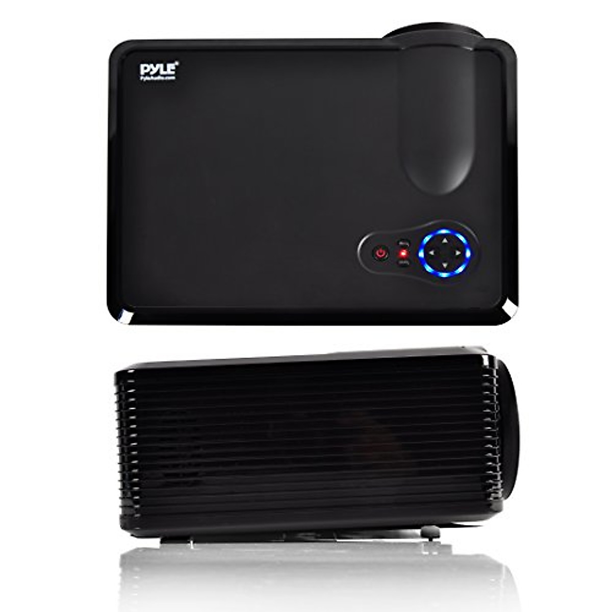Pyle Updated Video Projector 5” - LCD Panel LED Cinema Home Theater with Built-in Stereo Speakers, 2 HDMI Ports & Keystone Adjustable Picture Projection for TV PC Computer & Laptop - PRJLE33