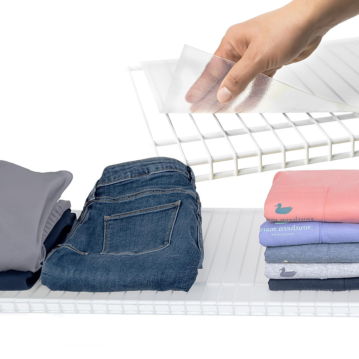 Closet Shelf Liner, Wire Shelf Liners for Closets and Pantry (Set of 4) 12 x 48 inch - Plastic Closet Liners - Made in USA