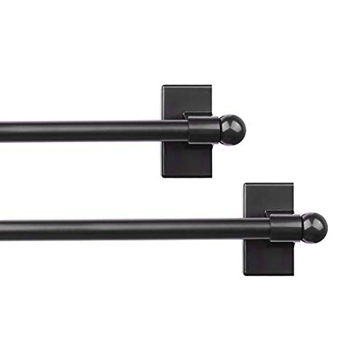 WL.Rocaille Adjustable Magnetic Rods for Mental Appliance, Doors, Windows,16 to 28 Inch/2 Pack/Easy Installation Toilet Towel Bar, Muti-Useful (Black, 2pack)