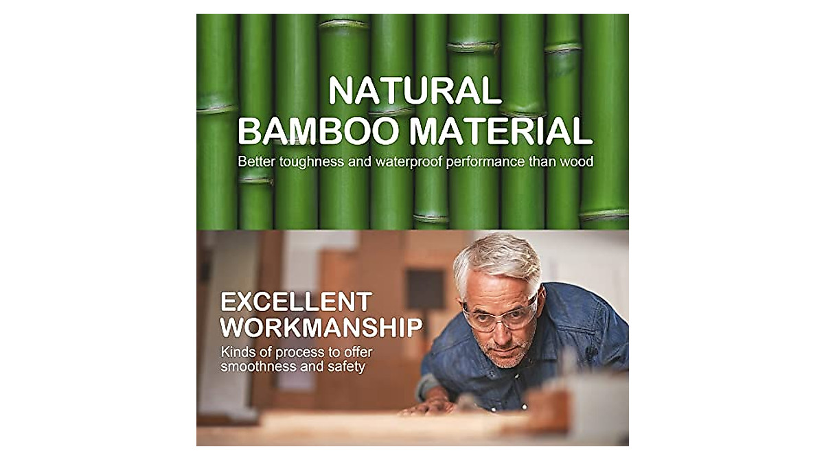 Wisuce 3 Tier Bamboo Corner Shelf - Space Saving Organizer