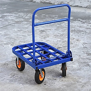 Folding Cart with Wheels, Platform Hand Trucks Shopping Cart, Aluminum Alloy Trolley, Maximum Load Capacity 200kg/440lb