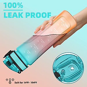 KITART 15oz Kids Sports Water Bottles for School with Spout Lid (Blue Pink Orange)