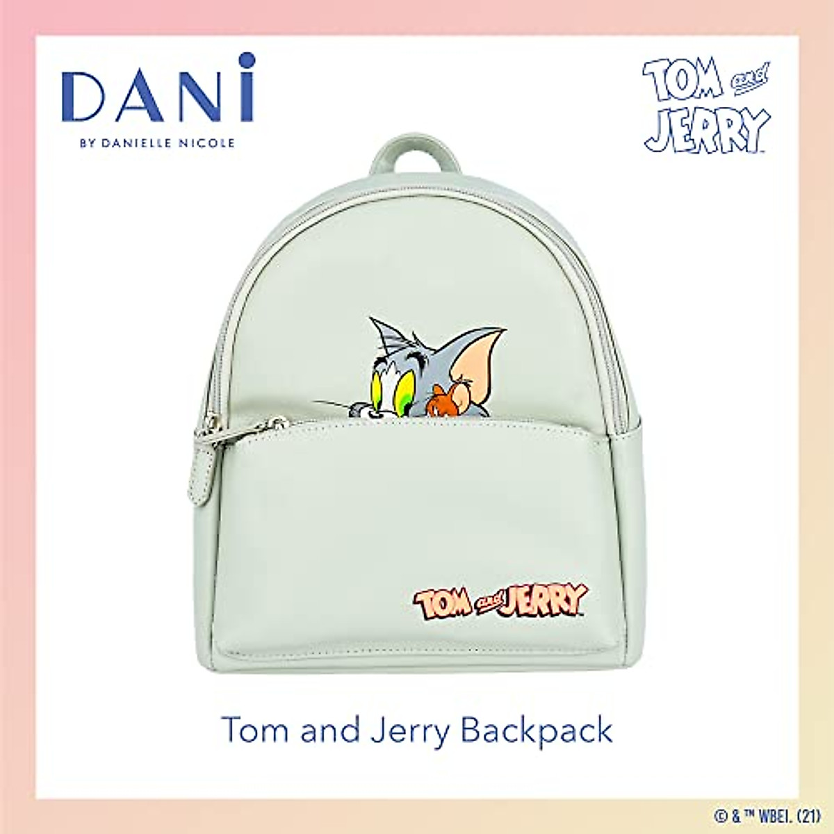 Danielle Nicole DANI Tom and Jerry Mini Backpack, Small Bookbag, Pale Green, 9 Inch