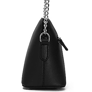 DAVID - JONES INTERNATIONAL. Lightweight Crossbody Bags for Women, Genuine Leather Small Shoulder Bag,Cell Phone Wallet Purses and Handbags with Chain Strap,Black Purse