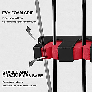 TUEHUTDE Fishing Rod Holders,Vertical Fishing Pole Holders Fishing Rod Rack Wall Mount Fishing Pole Rack Rod Storage Racks for Garage Room, Boats,Ceiling, RV - Store 6 Fishing Rods or Combos,1 Pair