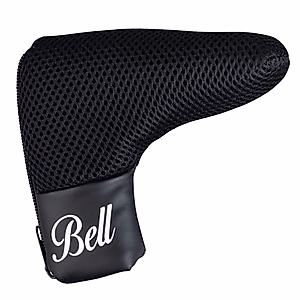 Bell II F-410 Full Offset Oversize Blade Golf Putter + Winn Dri-Tac Dark Gray Jumbo Grip (Right, 39)