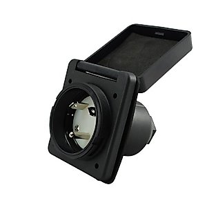 Conntek 80458-SQBK RV 30-Amp Straight Blade Black Squire Cover RV/Marine Inlet