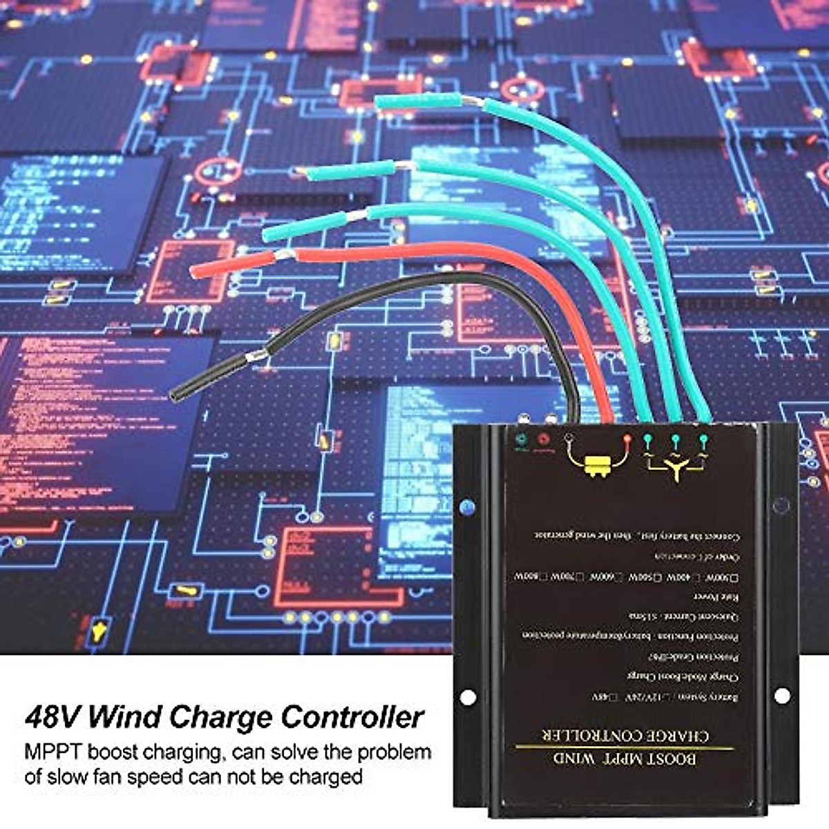 Wind Charge Controller,48V Waterproof Wind Turbine Generator Controller Boost MPPT Wind Charge Controller 800W Wind Power Regulator for Wind Generator