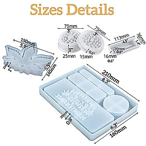 Silicone Molds for Resin - Medium Rolling Ashtray Mold and Resin Grinder Mold for Grind with Efficient Spikes Shape and Astray Mold,Rectangular Molds for Resin Casting DIY Kit