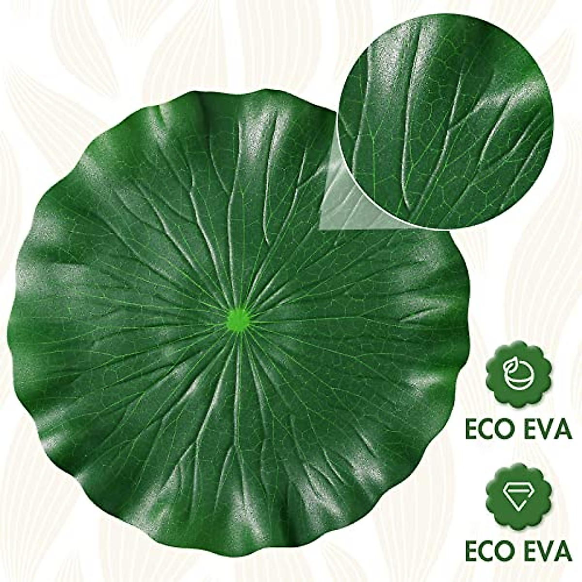 Jutom 24 Pieces 4 Sizes Artificial Floating Foam Lotus Leaves Water Lily Pads Ornaments Artificial Foliage Pond Decor for Patio Fish Pond Pool Aquarium Home Garden Wedding Party Decoration