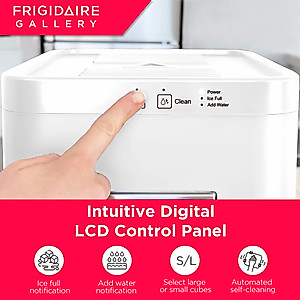 Frigidaire, Countertop Artisanal Sphere Ice Machine, Transparent Window, Gourmet Ice Maker, 84 Sphere per Day Capacity, Auto Self Cleaning Ice Making Machine - 16.75"D x 11.75"W x 20.25"H (White)