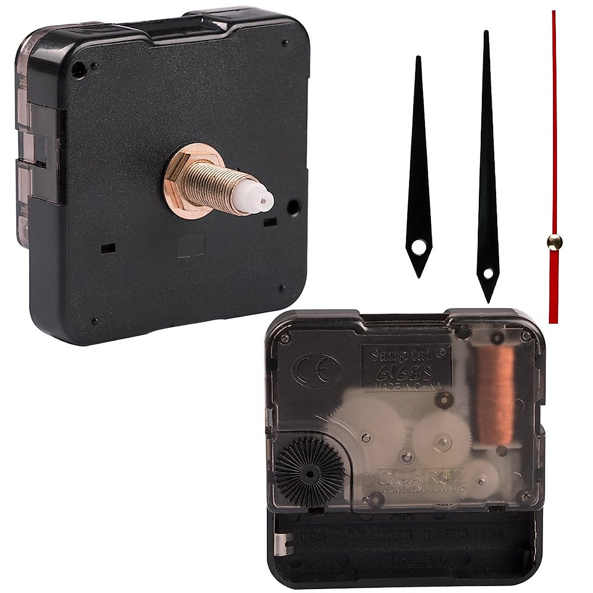 Petift Hands Quartz Wall Clock Movement Mechanisms Battery Operated for DIY Clock Repair Part Replacement(Hour,Minute and Second Hands Included)