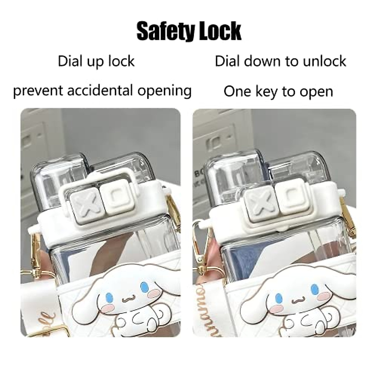 Sewing Concepts Kawaii Straw Water Bottle Dual Nozzle Design with Portable Stylish Perfect Sport Travel Work 17.5OZ/520ML