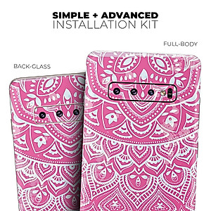 DesignSkinz Green and Pink Tribal v3 Protective Vinyl Decal Wrap Skin Cover Compatible with The Samsung Galaxy S20 (Screen Trim & Back Glass Skin)