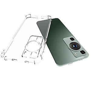 USTIYA Case for Huawei P60 Pro y Huawei P60 Clear TPU Four Corners Protective Cover Transparent Soft