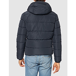 Superdry Mens Sports Puffer Hooded Jacket, Relaxed Fit Eclipse Navy Size Xxl