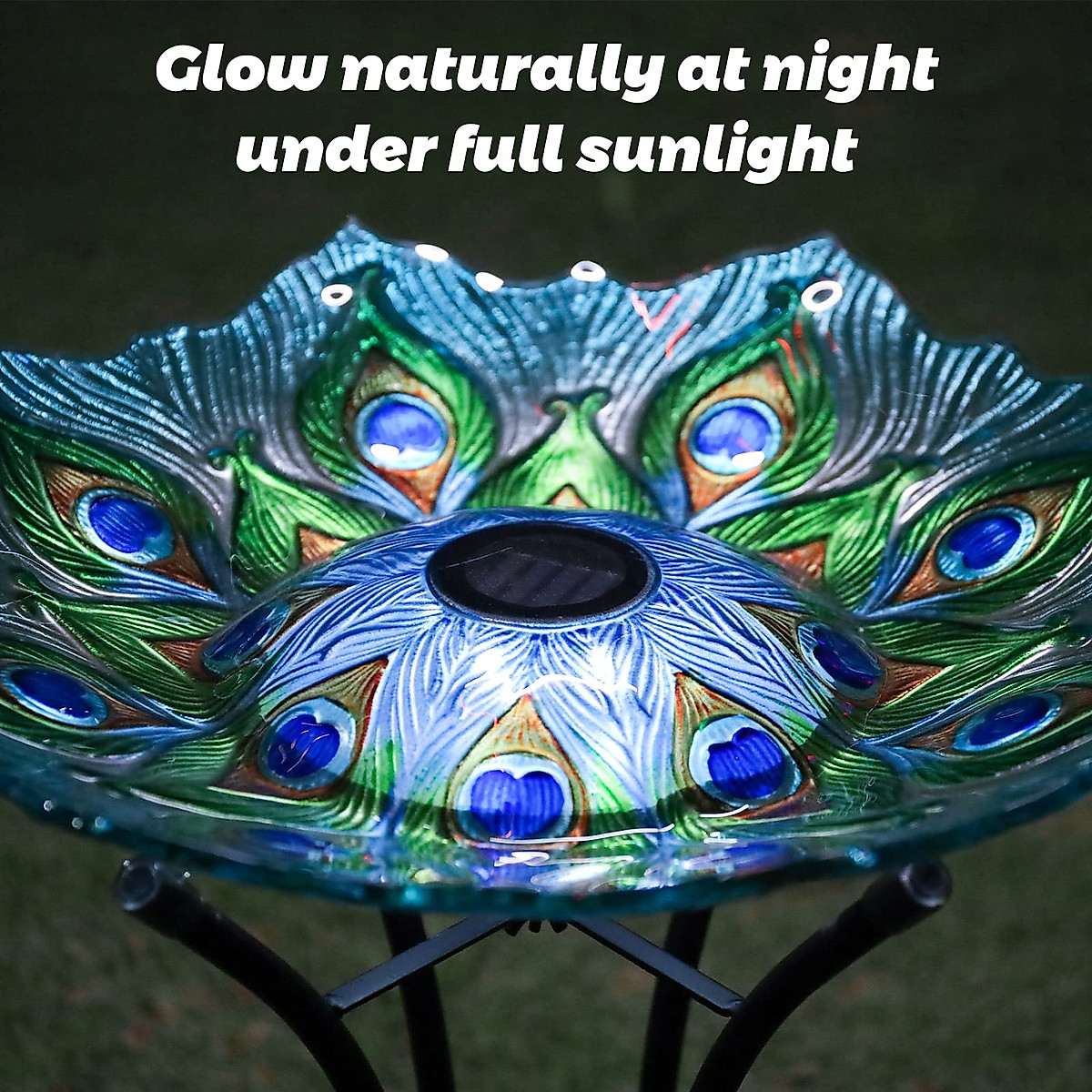 MUMTOP Solar Panels for Bird Bath, 6 Led Solar Power Light Automatically Glow at Night, Waterproof Suitable for Birdbath Outdoor, Yard, Garden Decoration