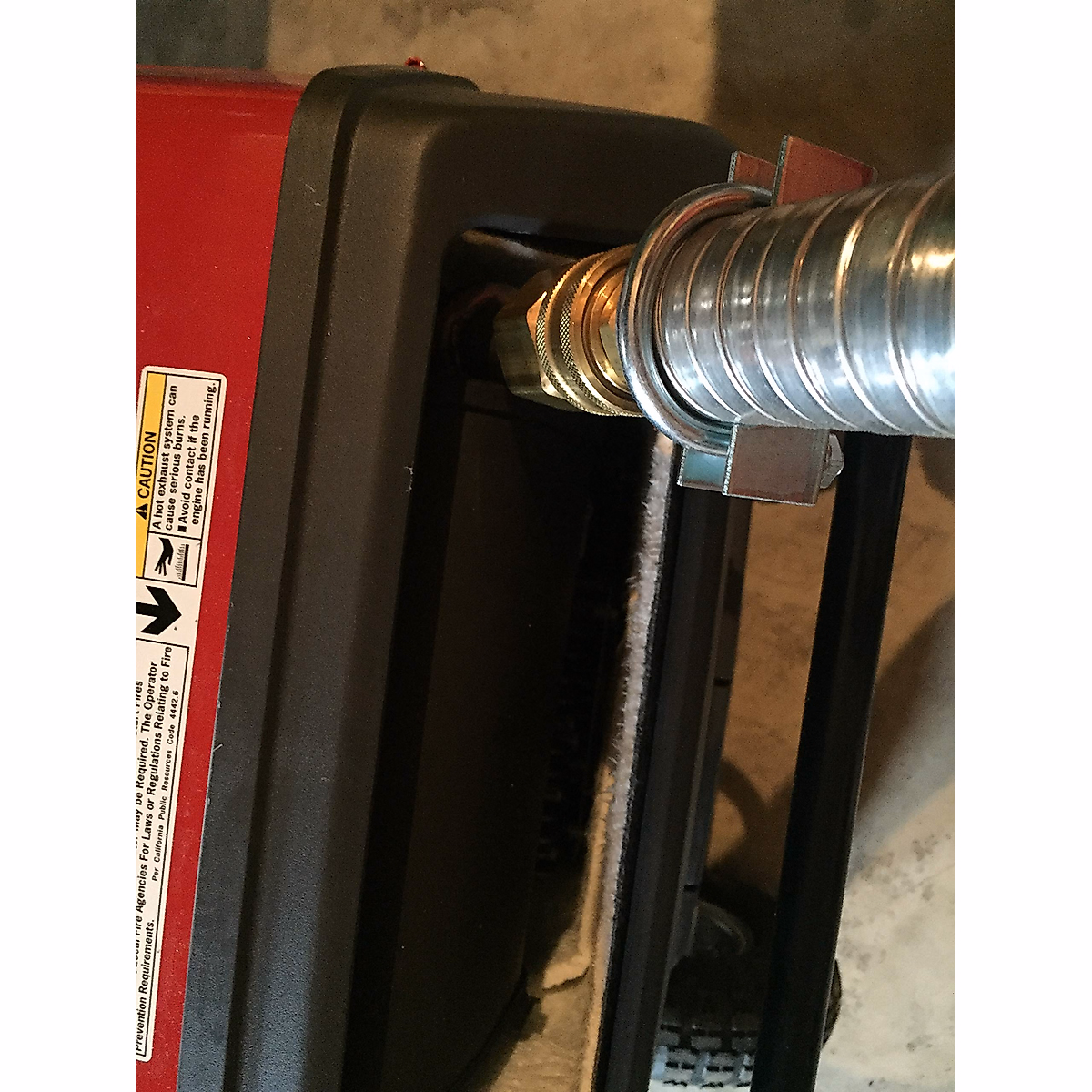 GenExhaust for Honda EU3000iS Generator 1-1/2" Quick Disconnect Steel tubing Exhaust Extension 5 Foot Length