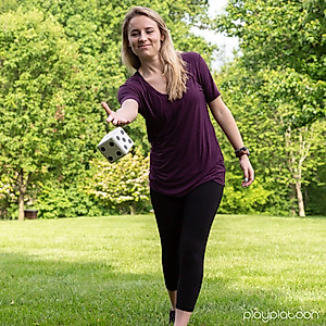 Play Platoon Lawn Dice with Scoreboard - Giant Red White & Blue Wooden Yard Dice Outdoor Game