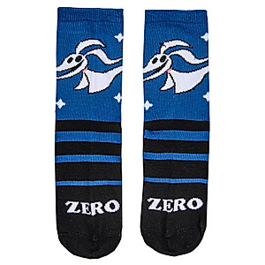 Bioworld The Nightmare Before Christmas Kids Jack Skellington and Zero Crew Socks 2 Pair