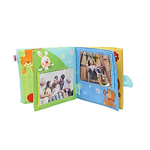HABA My First Photo Album - Soft Fabric Baby Book, Baby Album Fits (8) 4"x6" Photos, Sensory Toys for Babies, Baby Books 12-18 Months & Up
