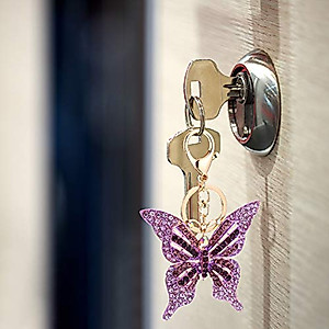Butterfly Key Chains Butterfly Key Chain Pendants Alloy Key Chain Pendant for Women Purple