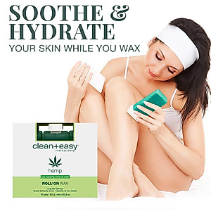 Clean + Easy Roll-On Refill for Large Cartridge, Depilatory Soothing Wax for Leg and Arm Hair Removal, Simple & Easy to Use