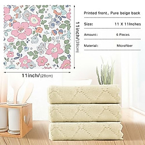 FRODOTGV Elegant Floral Pattern Kitchen Microfiber Towels New Home Tea Towels for Kitchen Kitchen Towels Terry Cloth Kitchen Hanging Hand Towels