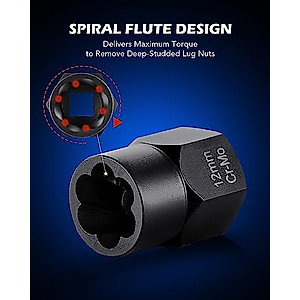 OMT Impact Nut and Bolt Extraction Tool Set, Rusted Damaged Stripped Nut and Bolt Remover Tool Kit, Nut Bolt Extractor Socket Set in 13 SAE and Metric Sizes for 3/8 Inch Drive with Case