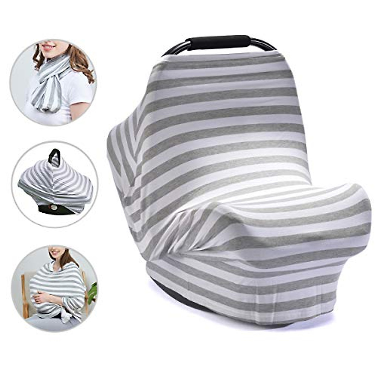 PPOGOO Nursing Cover for Breastfeeding Super Soft Multi Use for Baby Car Seat Covers Canopy Shopping Cart Cover Scarf Light Blanket Stroller Cover