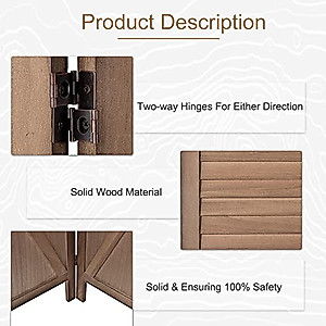 Room Dividers and Folding Privacy Screens Room Divider 5.6 FT Tall, Wood Room Divider Wall Folding Screen,4 Panel Room Divider Wall 16" Wide Panel,Brown